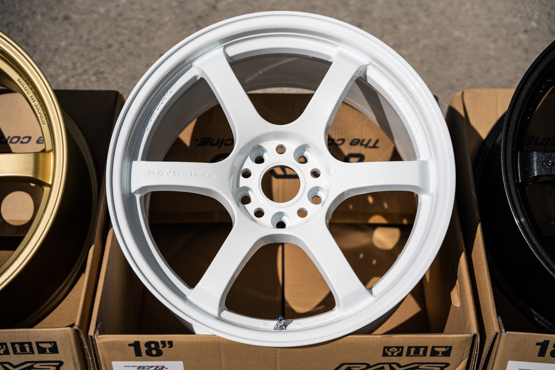 Gram Lights 57DR / 18x9.5 +38 / 5x114.3 / Ceramic Pearl White – Sensei 6